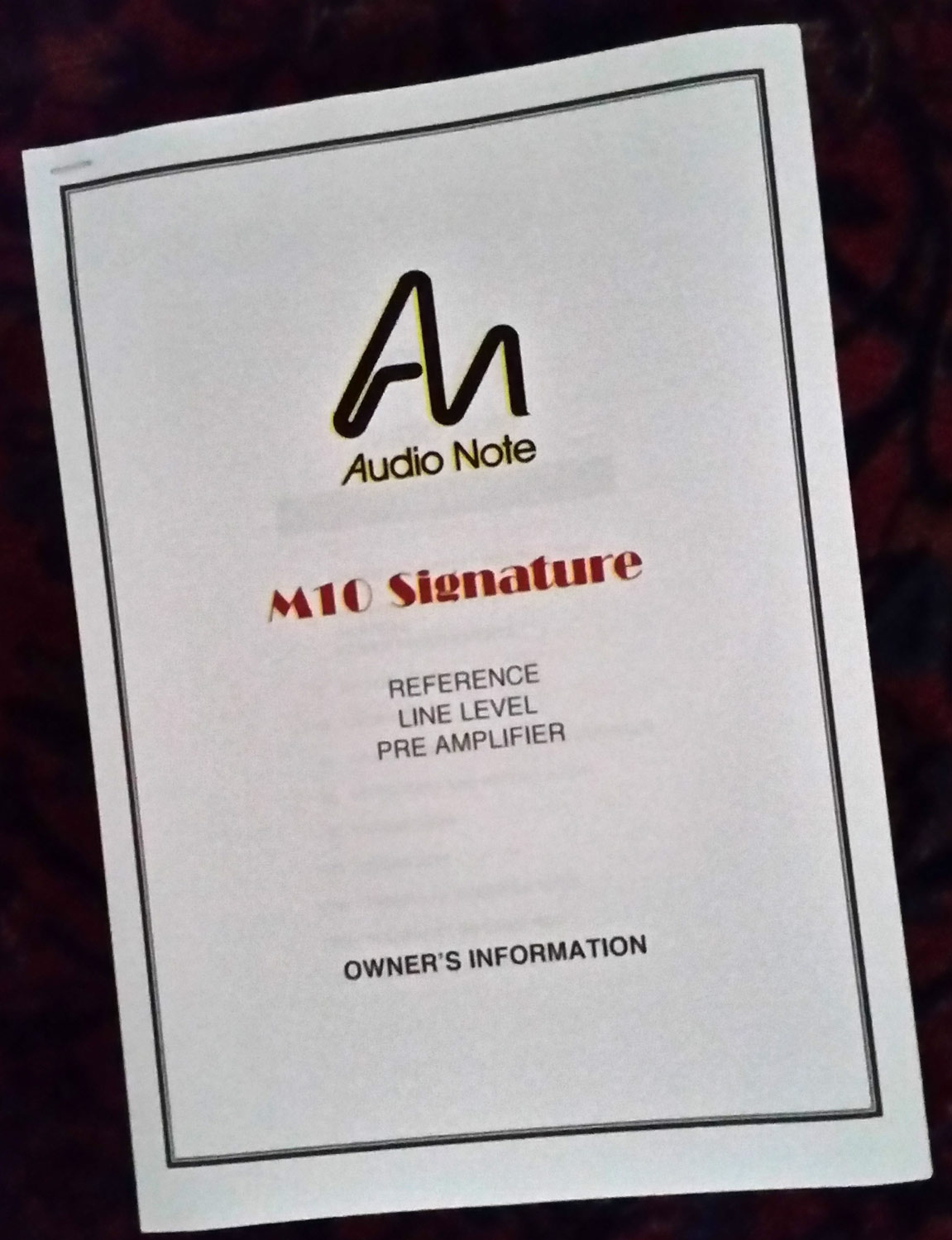 Audio Note M10 Line Signature preamplifier - Audio Federation